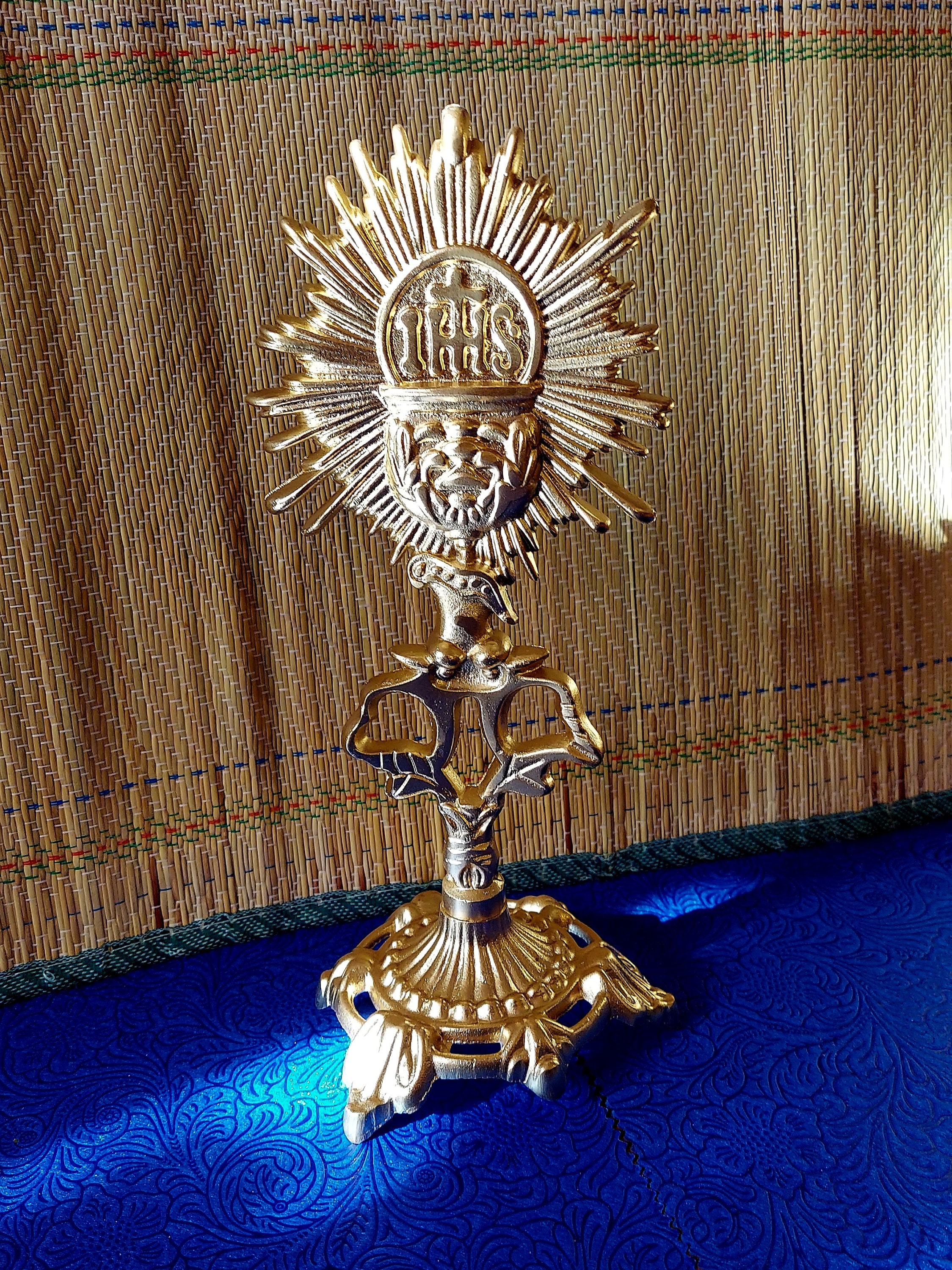 Monstrance Santisimo Bóveda Gold Standing Crucifix Spiritism, Misa ...
