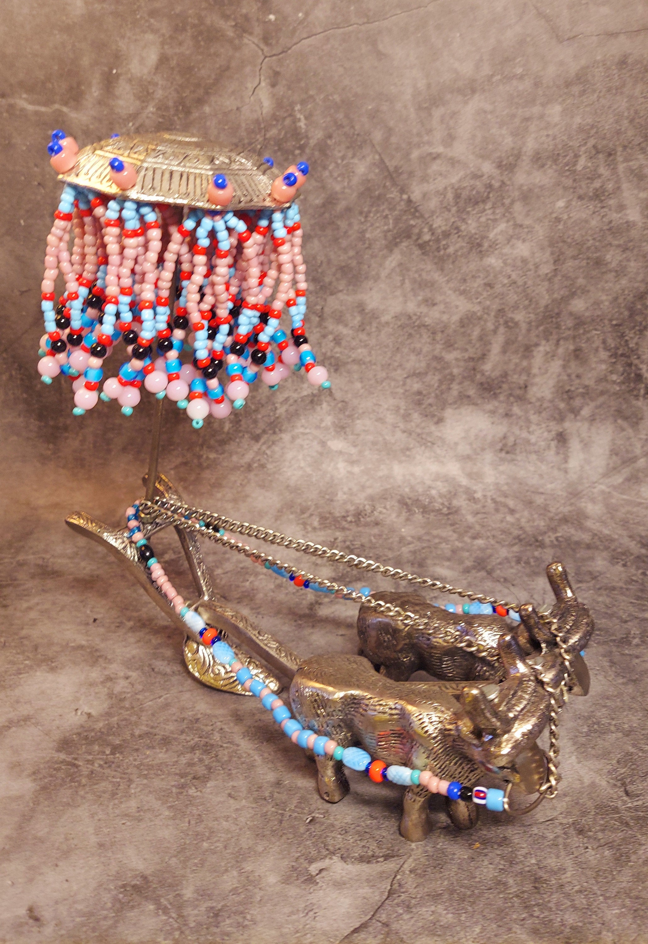 Orisha Oko Hand Beaded Tool Herramienta Santeria Lucumi Silver Metal ...