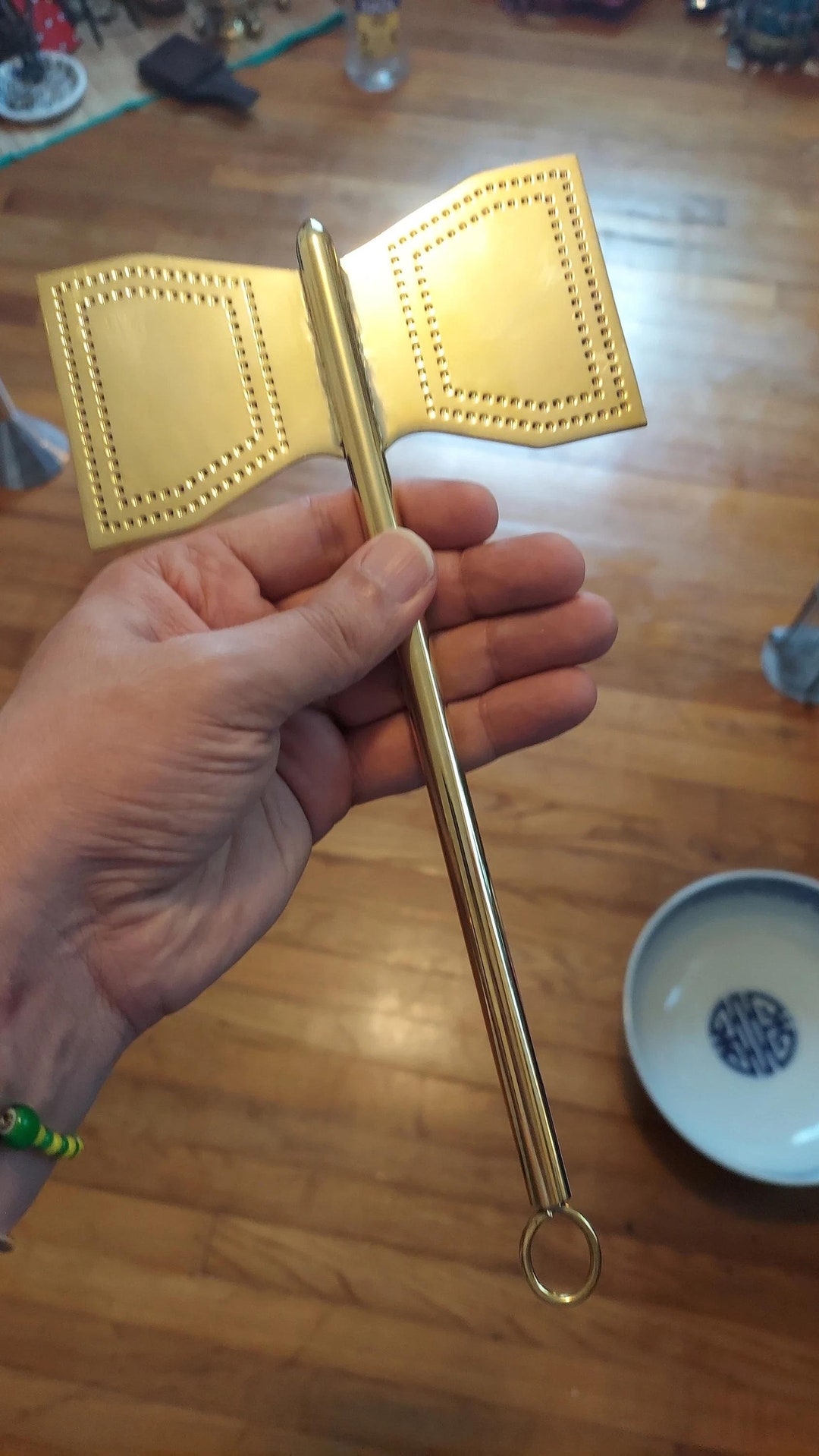 Brass AXE Oshe Shango Solid Bronze Sango Chango Hevioso Metal Axe for ...