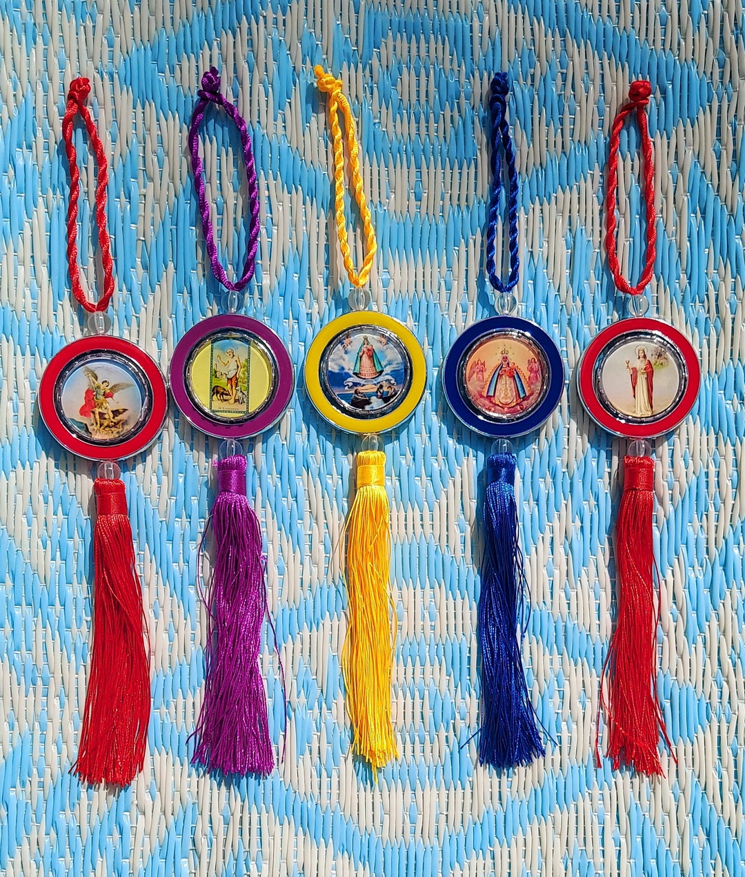 Saint Orisha Car Mirror Pendants Caridad Oshun Shango Sta Barbara ...