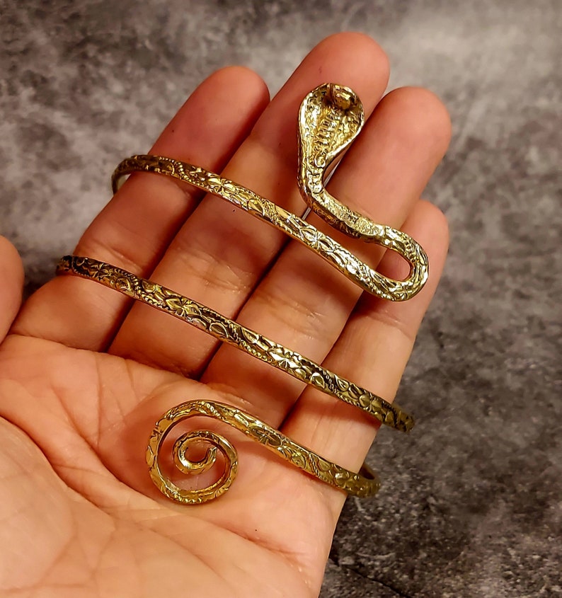 Snake Ring Armband Brass Cuff Serpent Greek Egyptian Cleopatra Goddess ...