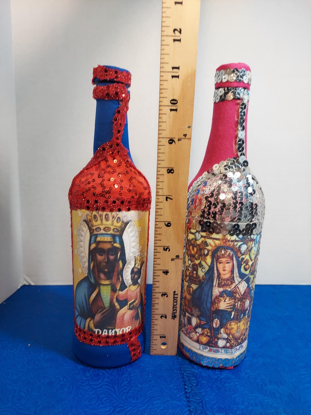 Vodou Boutey Bottle Sequined Libation Haitian Lwa Loa Erzulie Dantor ...