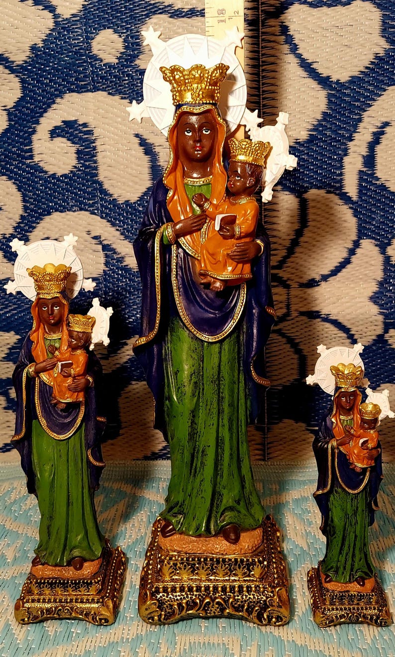 Ezili Danto Statue Erzulie Dantor Lwa Loa Figure 8" 12" & 18" Santa ...