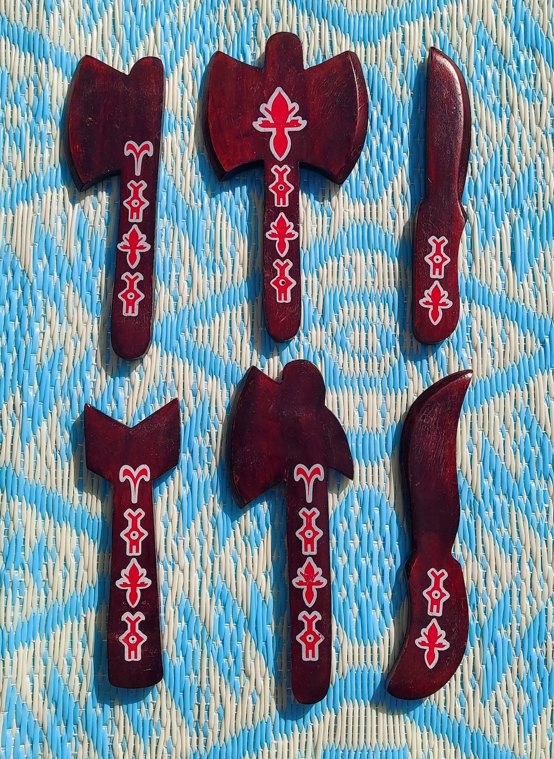 Shango Tools Six Wooden Painted Handmade Conjunto Seis Herramientas De ...