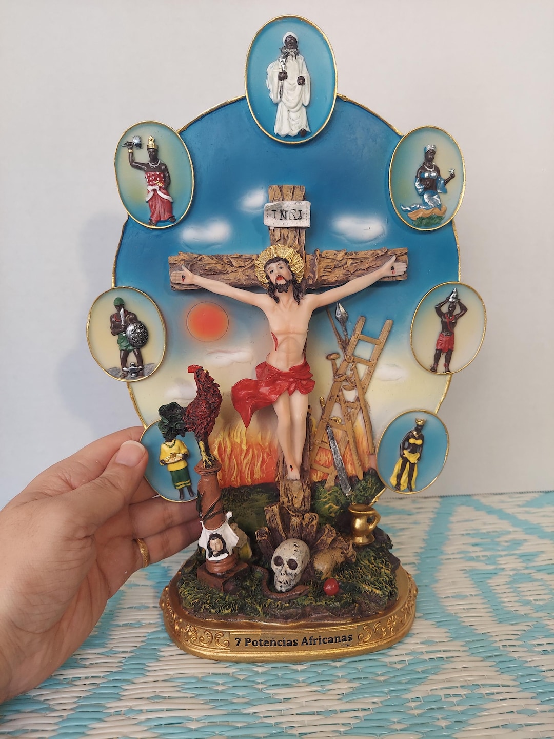 Large Seven African Powers Spirit Guide Statue Boveda Spiritism Orisha ...