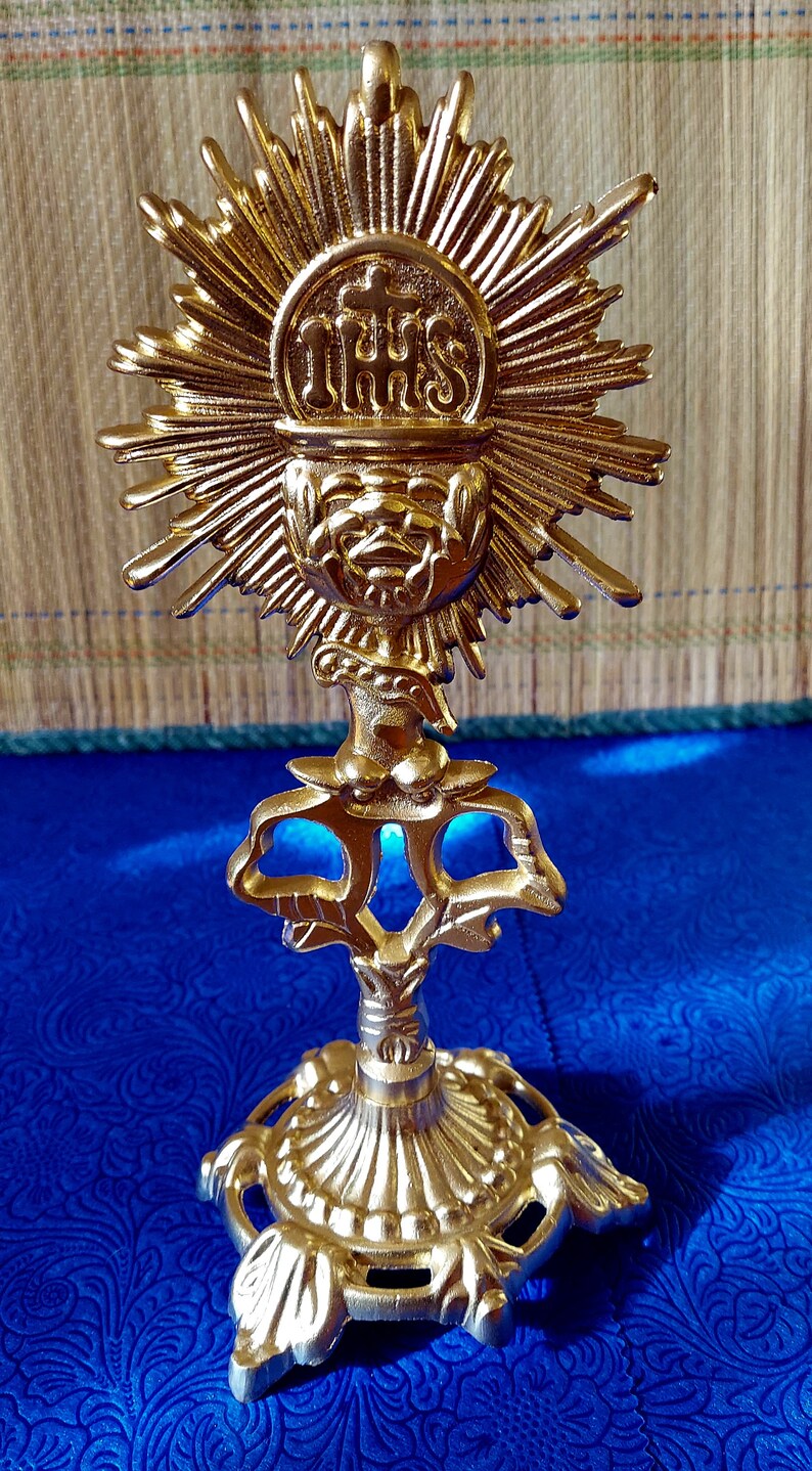 Monstrance Santisimo Bóveda Gold Standing Crucifix Spiritism, Misa ...