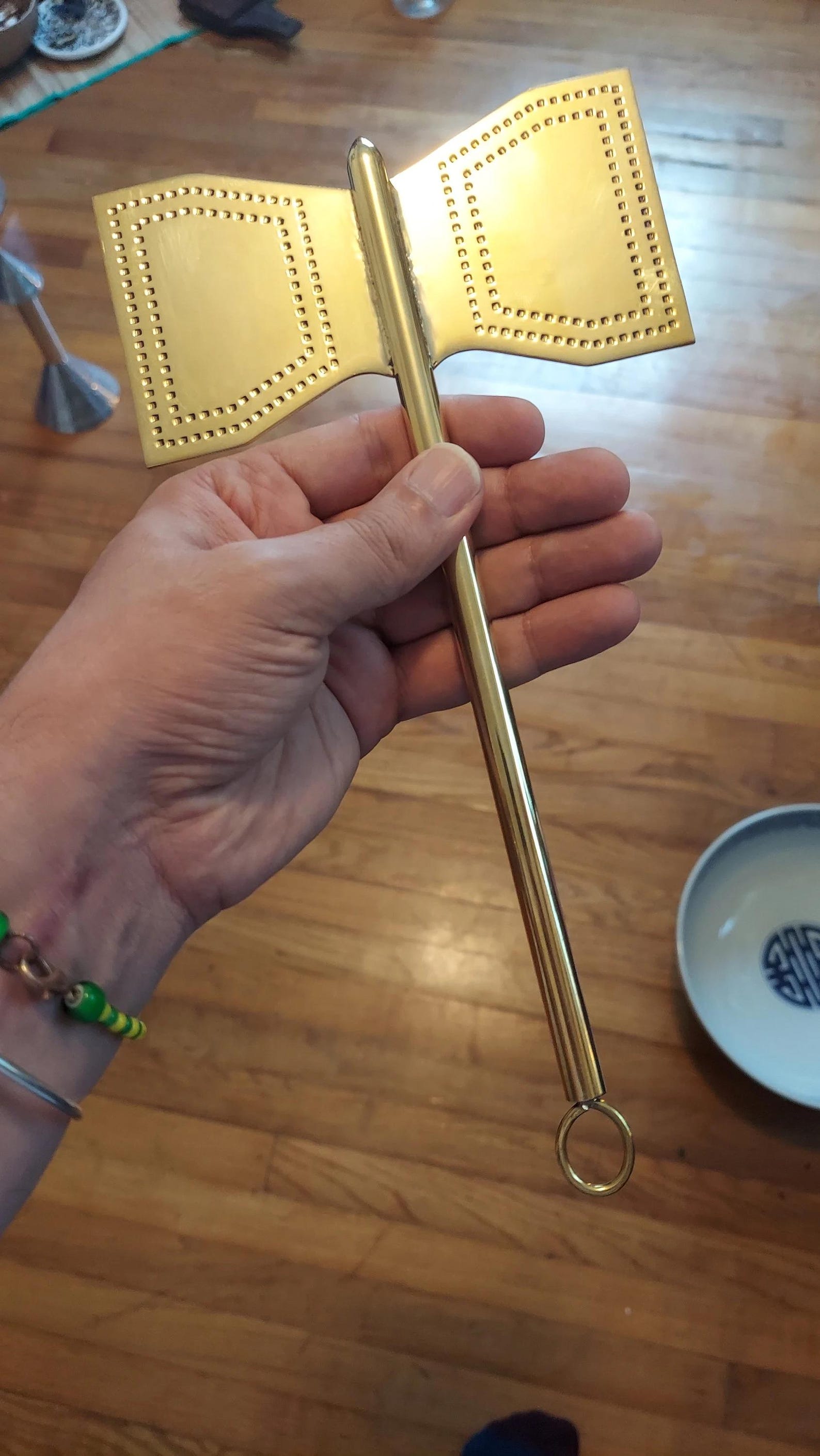 Brass AXE Oshe Shango Solid Bronze Sango Chango Hevioso Metal Axe for ...