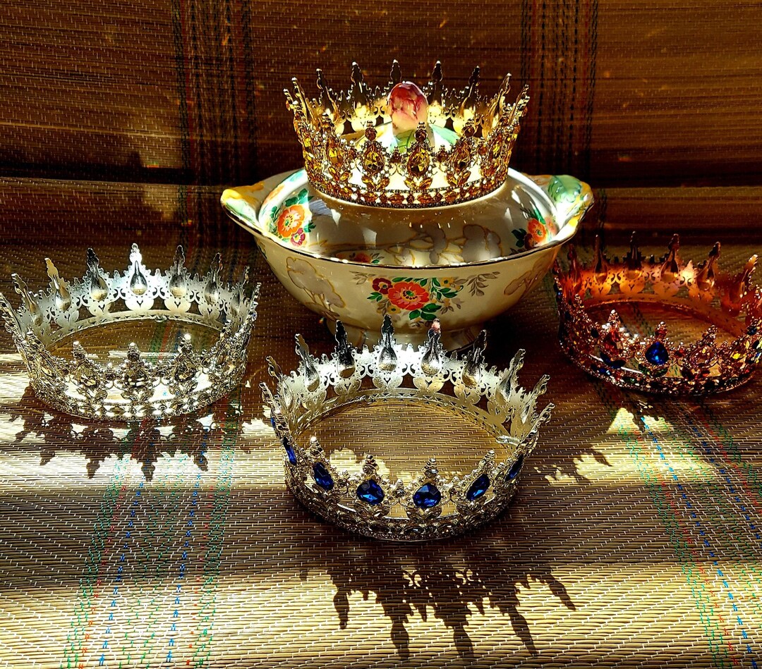 Orisha Crowns Metal Gemstone Ade Corona for Oshun, Yemaya, Oya, Obatala ...