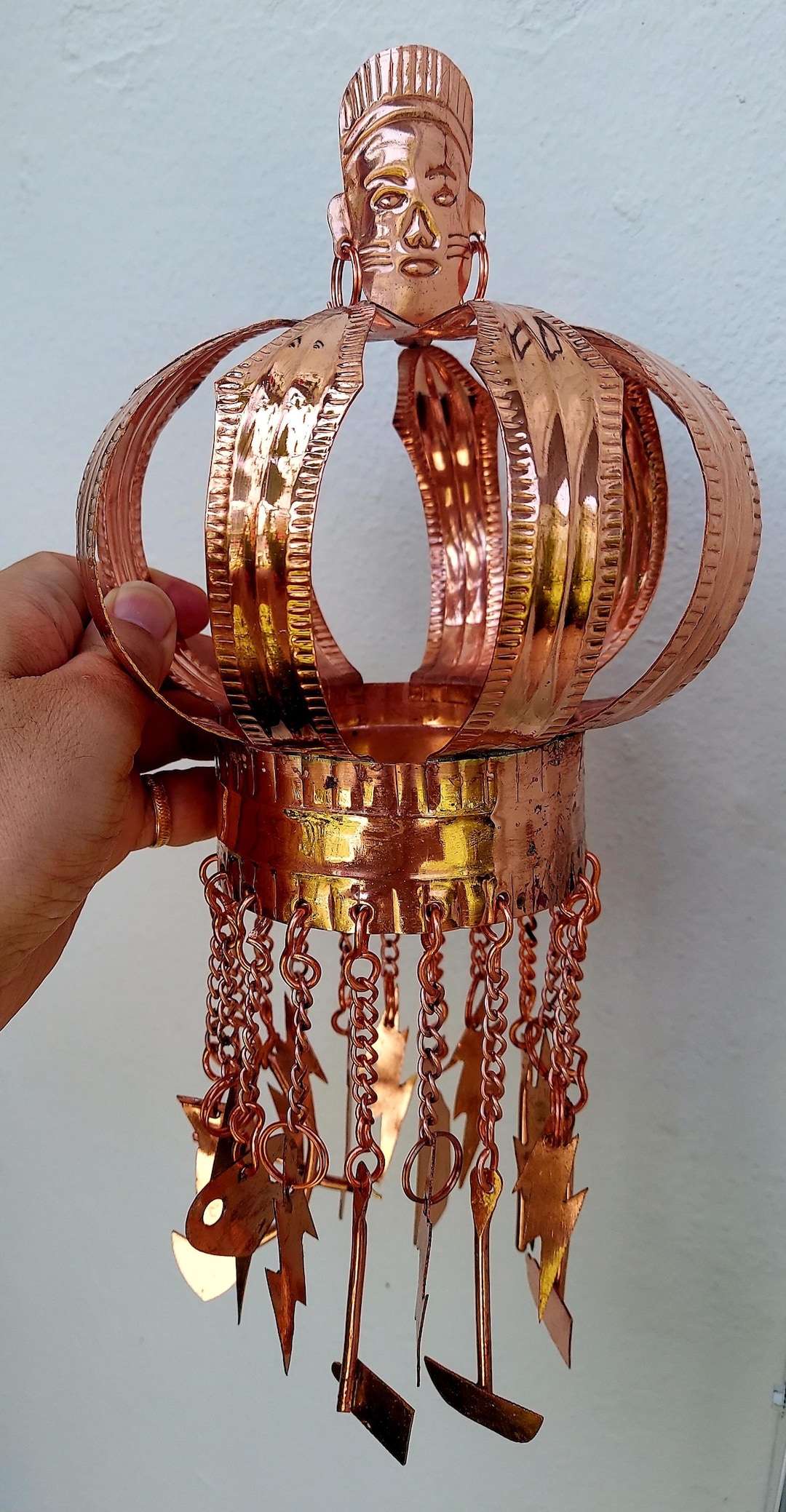 Oya Crown Yanza Corona 10" Copper Ade Statue Candle Sopera Olla Yansan ...