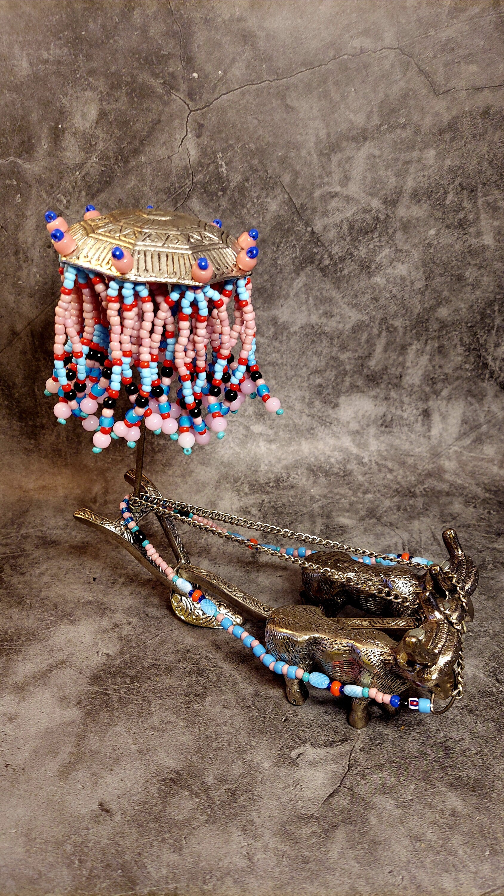 Orisha Oko Hand Beaded Tool Herramienta Santeria Lucumi Silver Metal ...