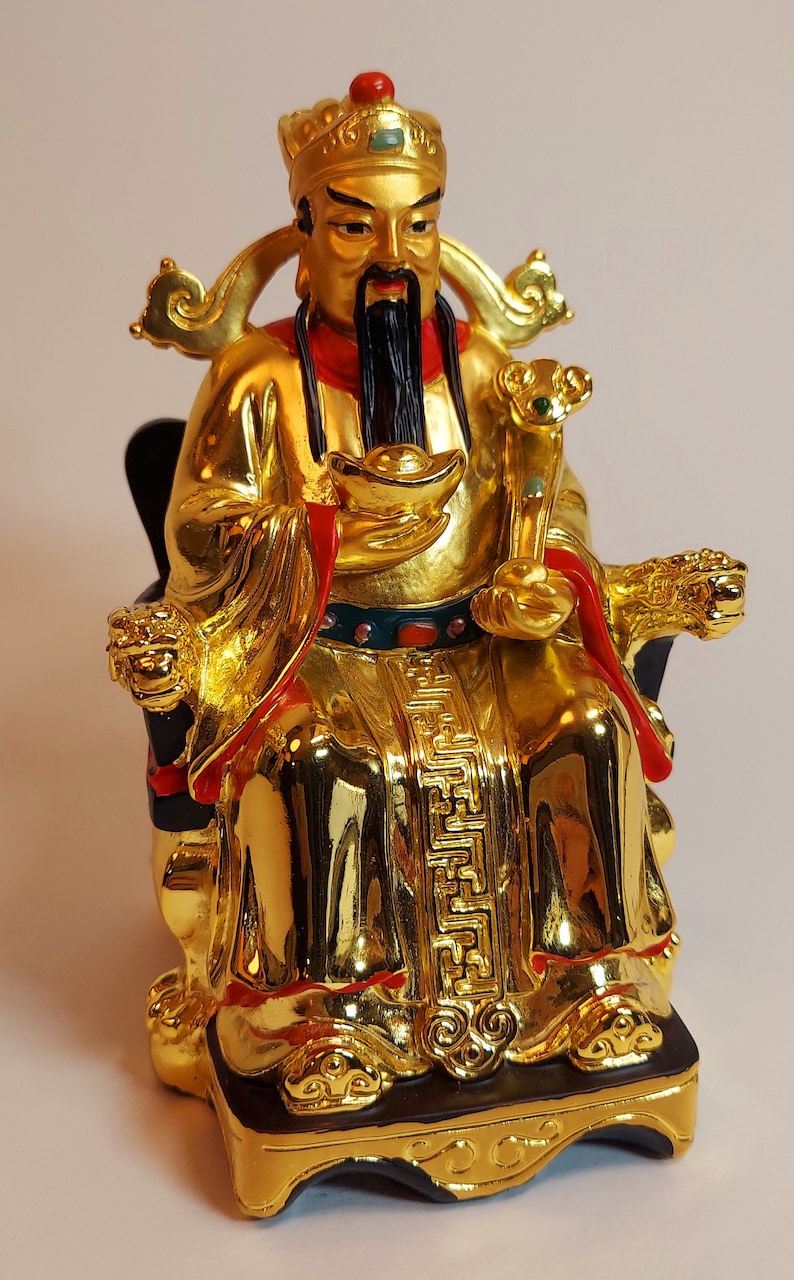 Cai Shen Feng Shui Golden Guan Yu Statue - Emperor Loyalty Honor ...
