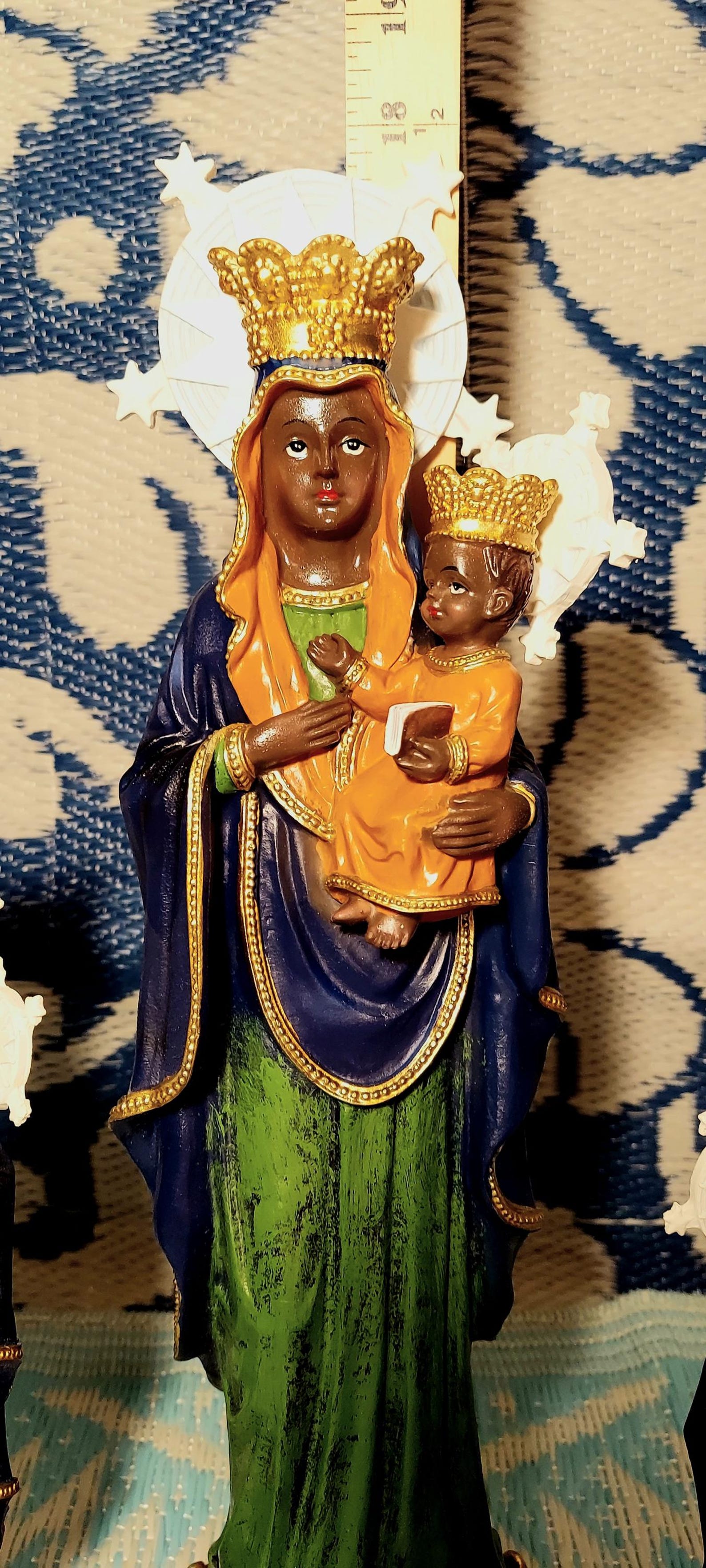 Ezili Danto Statue Erzulie Dantor Lwa Loa Figure 8" 12" & 18" Santa ...
