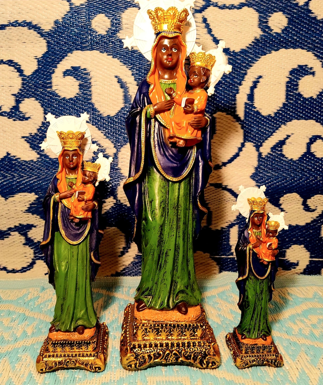 Ezili Danto Statue Erzulie Dantor Lwa Loa Figure 8" 12" & 18" Santa ...