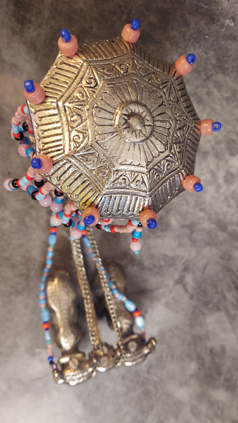 Orisha Oko Hand Beaded Tool Herramienta Santeria Lucumi Silver Metal ...
