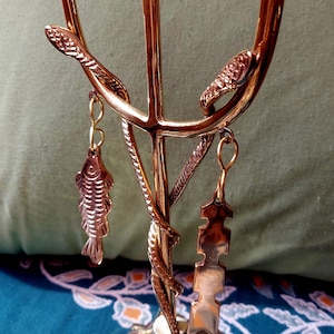 Inle Erinle Staff Solid Brass Fish Abatan Abata Orisha Yoruba Logun Ede ...