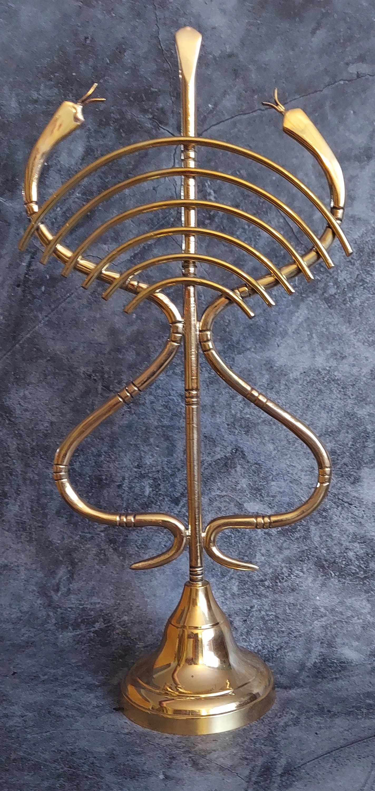 Solid Brass Oshumare Snake Statue Quality Handmade for Rainbow Ores Dan ...