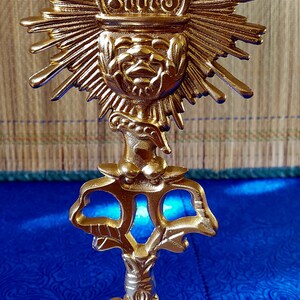 Monstrance Santisimo Bóveda Gold Standing Crucifix Spiritism, Misa Spirit Drawing Mediumistic ...