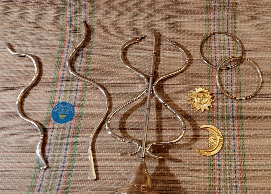 Oshumare Tools Solid Brass Set Snake Statue Ides for Rainbow Ores Dan ...