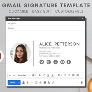 Gmail Email Signature Template | A Modern Email Signature | Custom ...