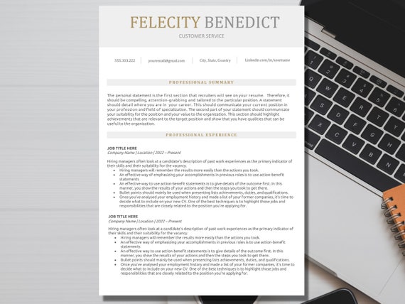 Minimalist Resume Template Professional Modern Resume | Etsy