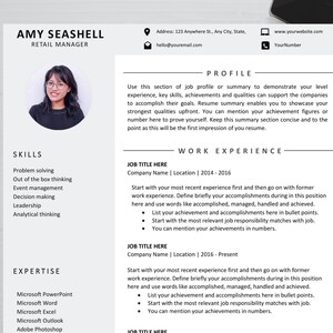 Resume Template With Photo, CV Template With Photo, Resume CV Template ...