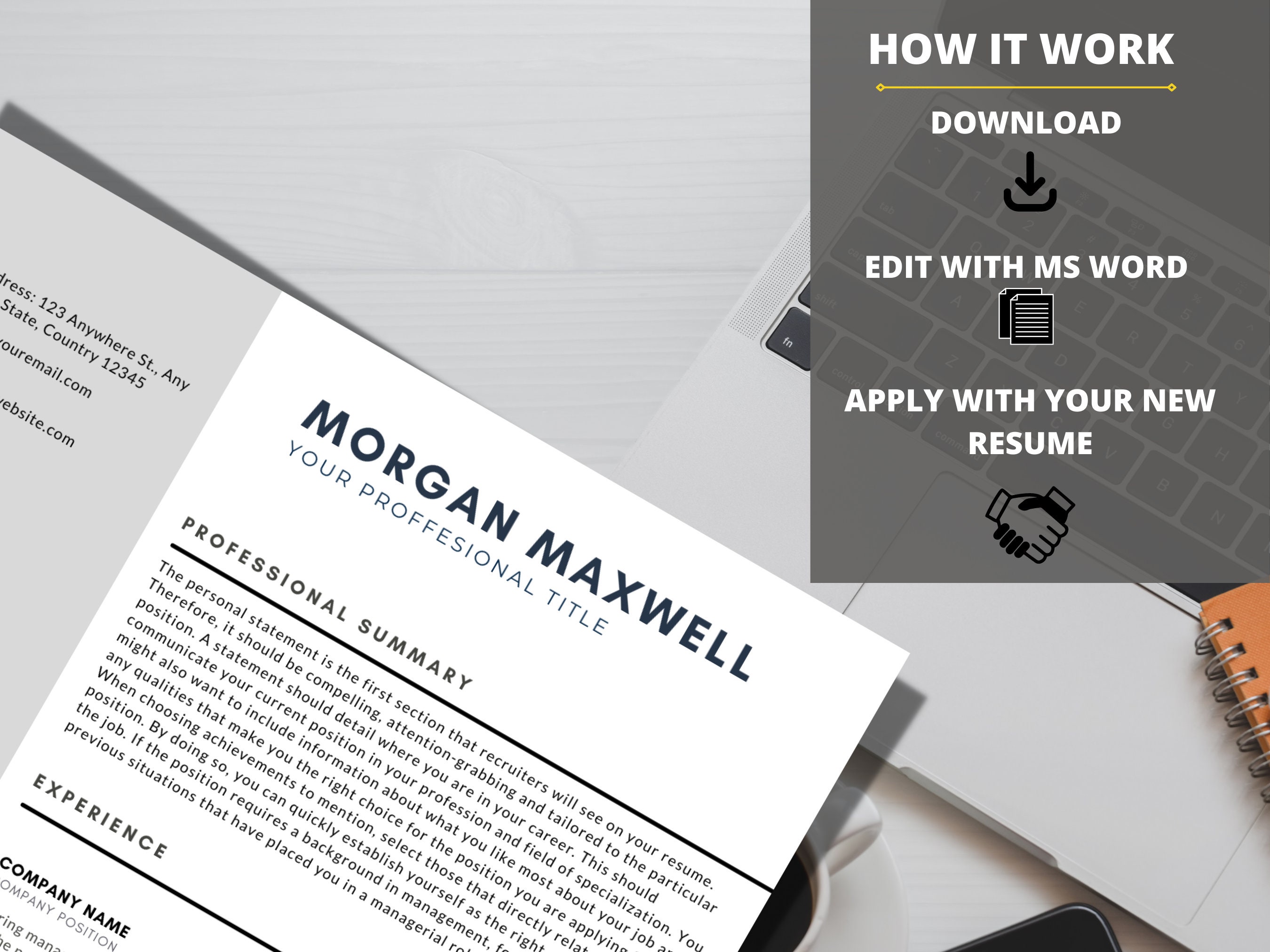 Resume Template Professional Modern Resume Template for Word | Etsy