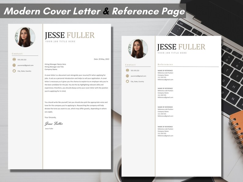 Resume and Cover Letter Template, Clean CV Template With Picture ...