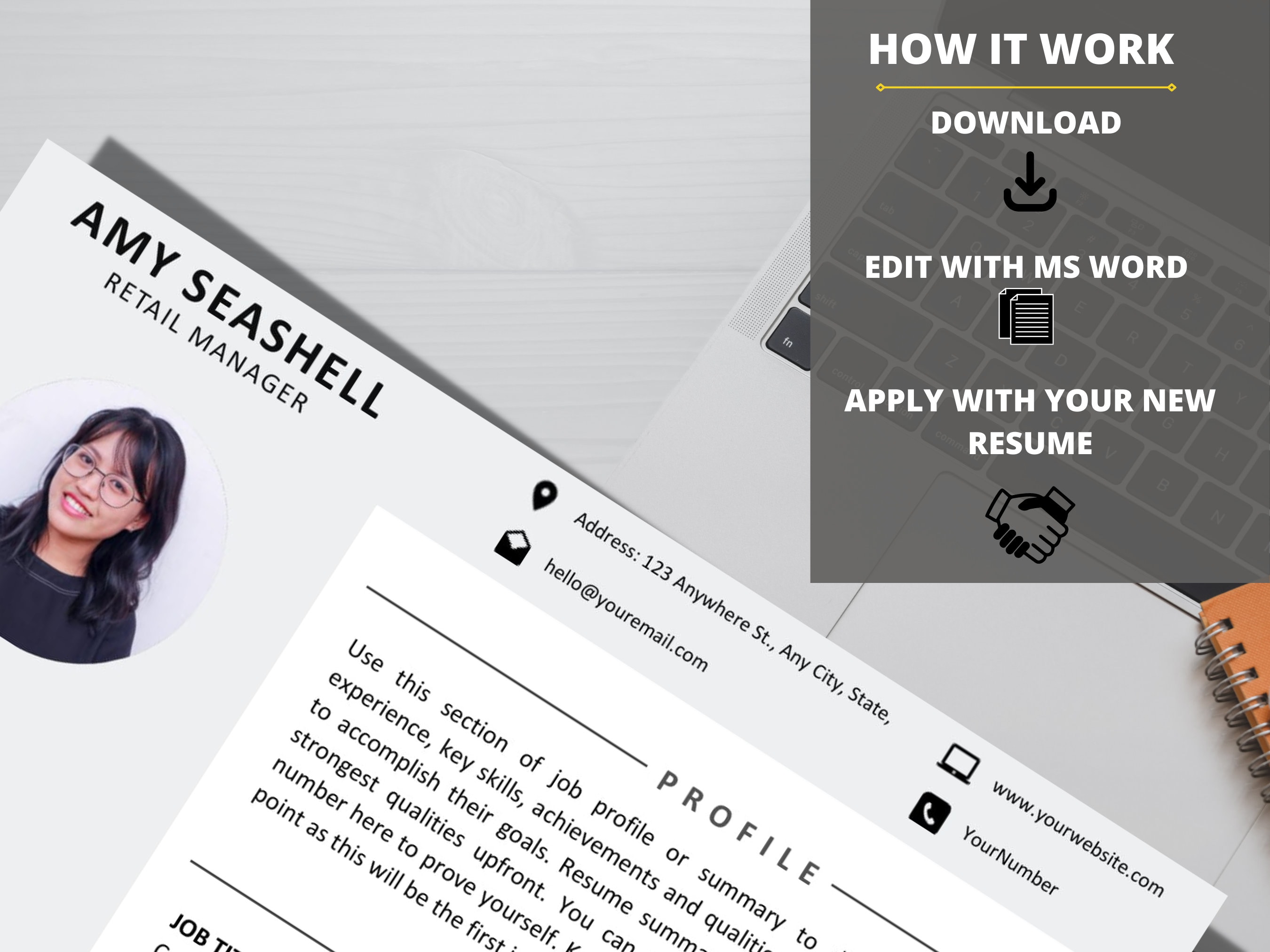 Resume Template With Photo, CV Template With Photo, Resume CV Template ...