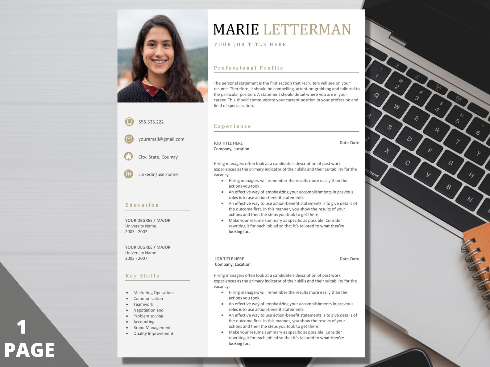 Professional Resume Template CV Template Simple Resume - Etsy Canada