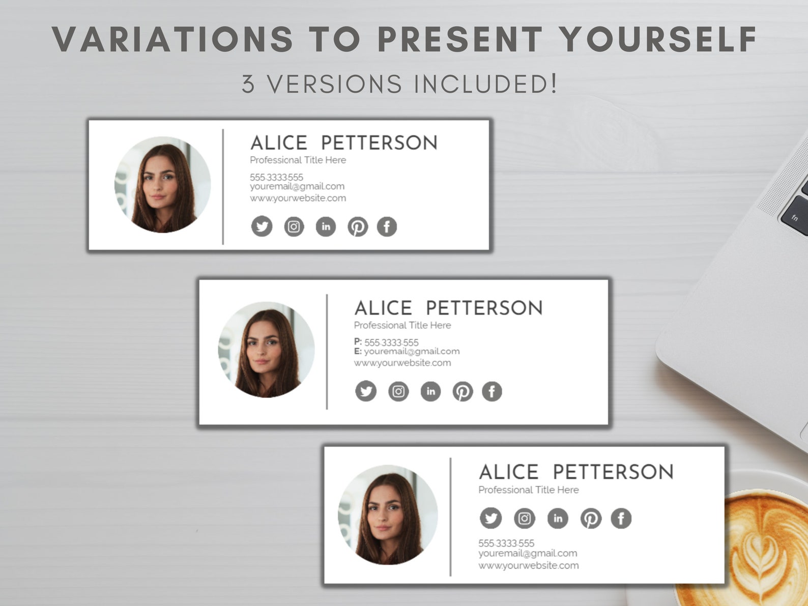 Gmail Email Signature Template | A Modern Email Signature | Custom ...