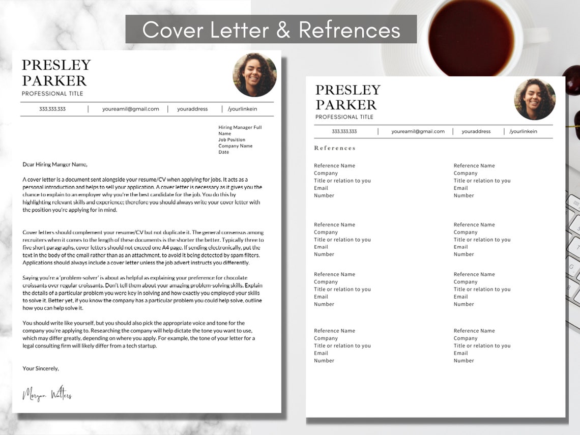 Resume Template With Photo CV Template With Photo Resume CV - Etsy