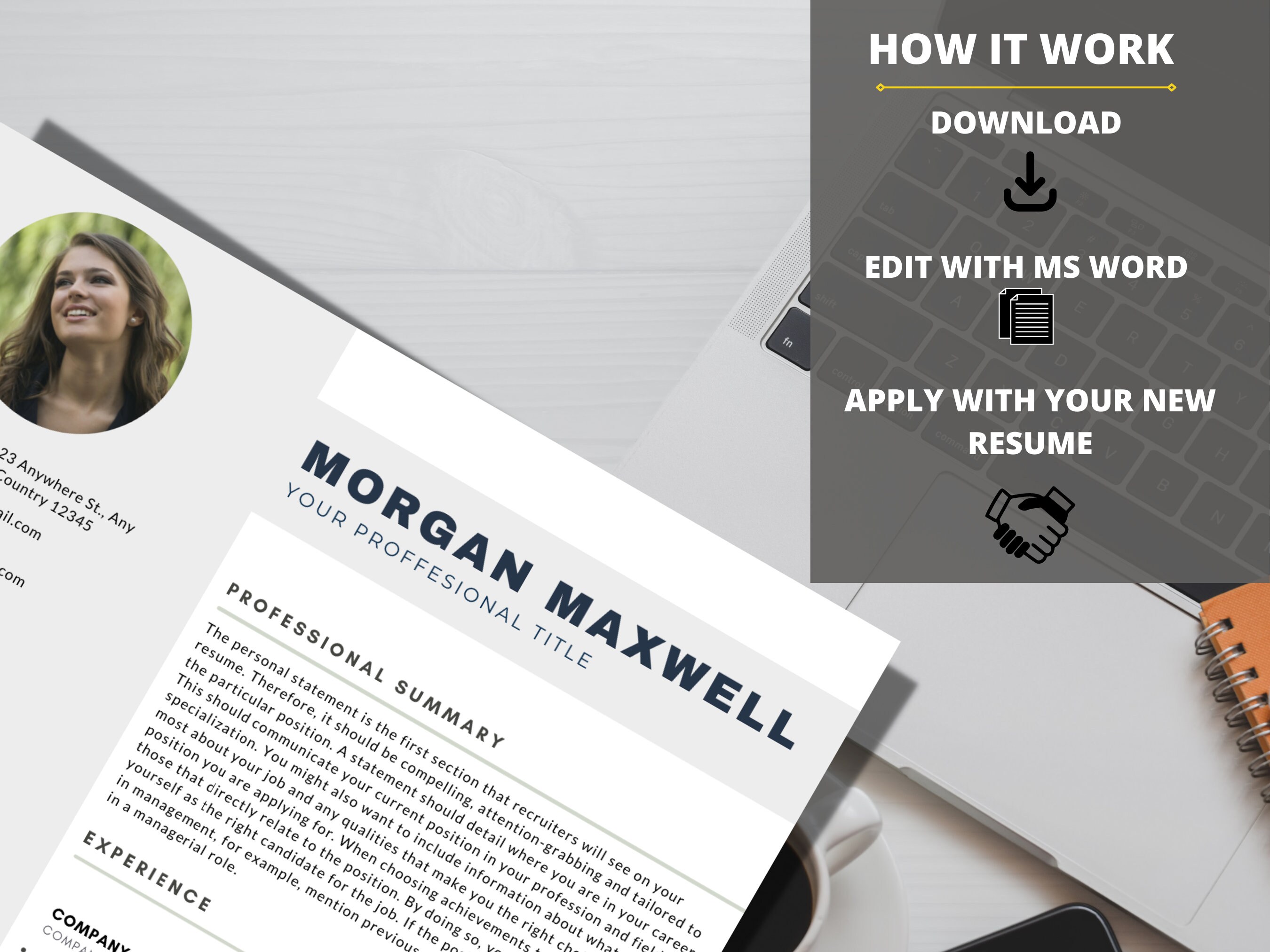 Resume Template With Photo CV Template With Photo Resume CV - Etsy