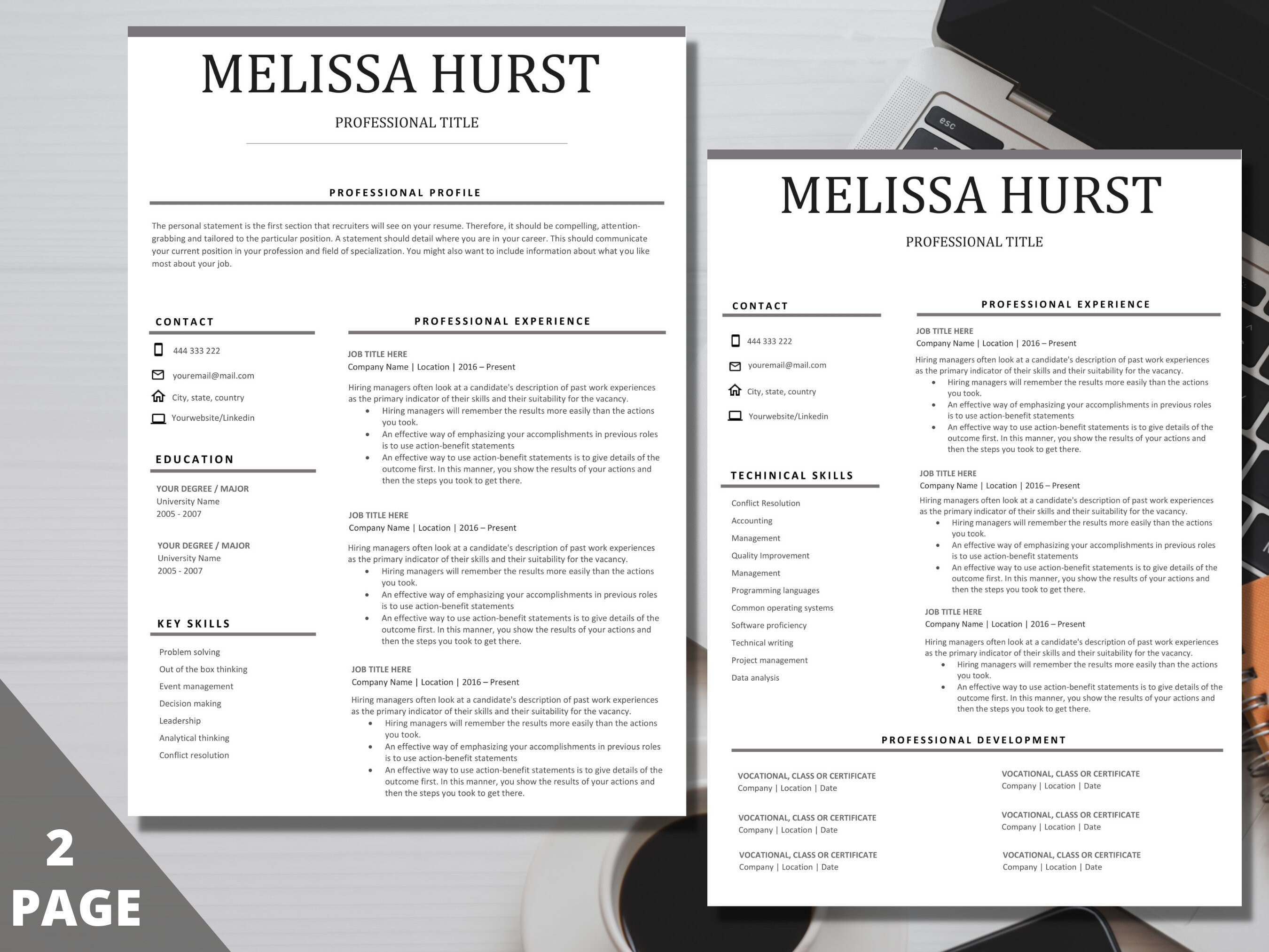 Clean Modern Executive Resume Template 2022, Resume Template ...