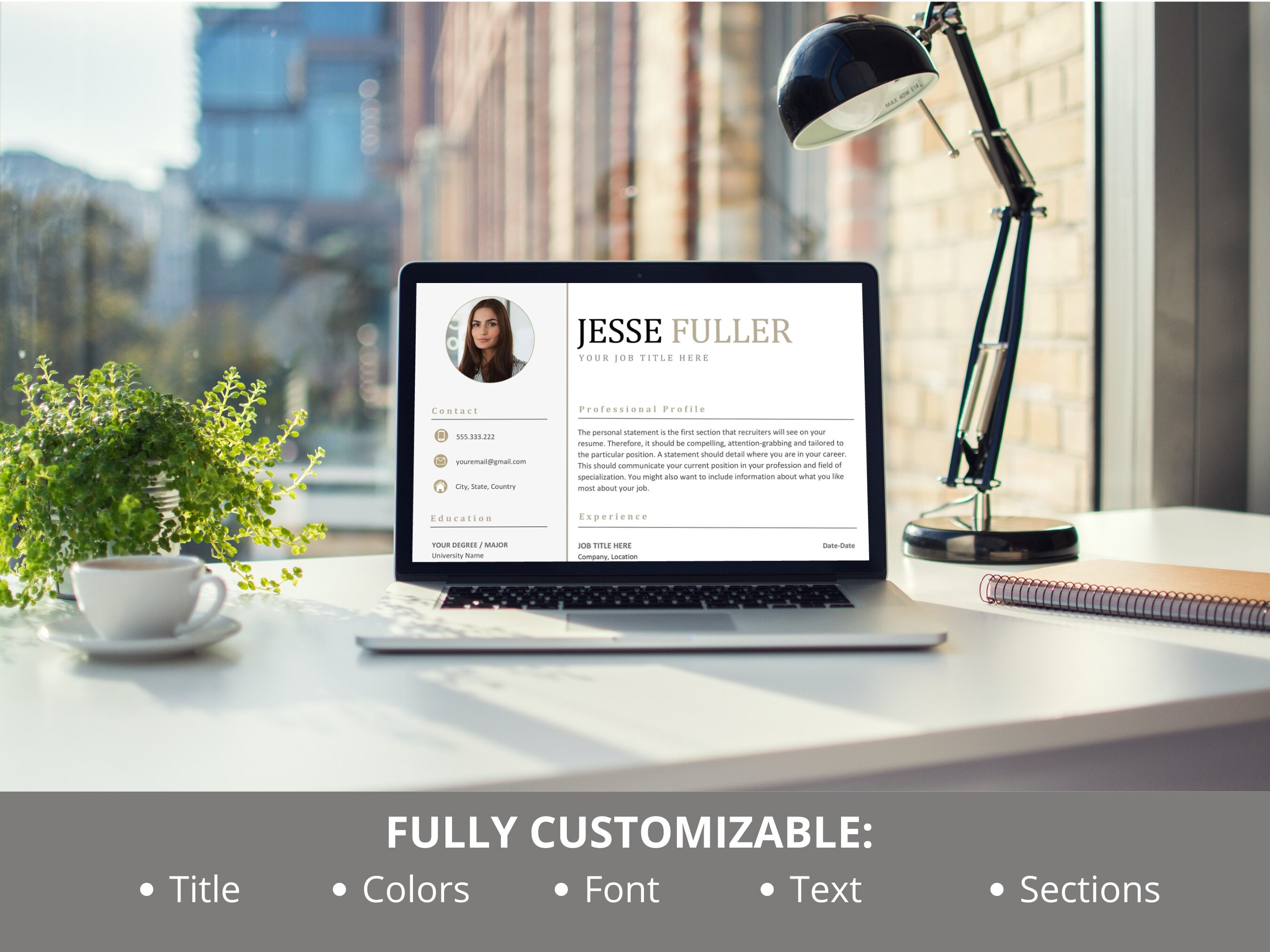 Resume and Cover Letter Template, Clean CV Template With Picture ...