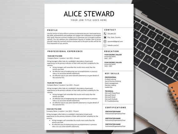 Executive Resume Template Professional C-level Resume | Etsy
