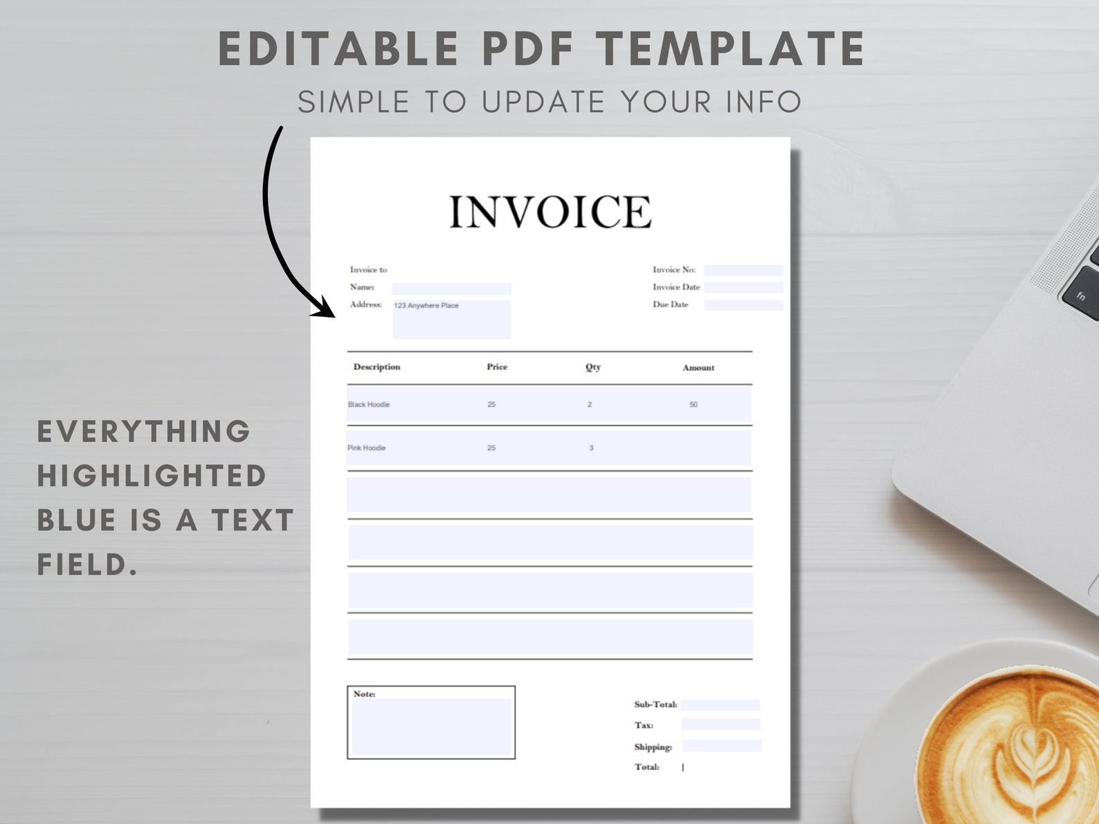 Invoice Template Pdf/word. Business Invoice, Invoice Word. Editable ...