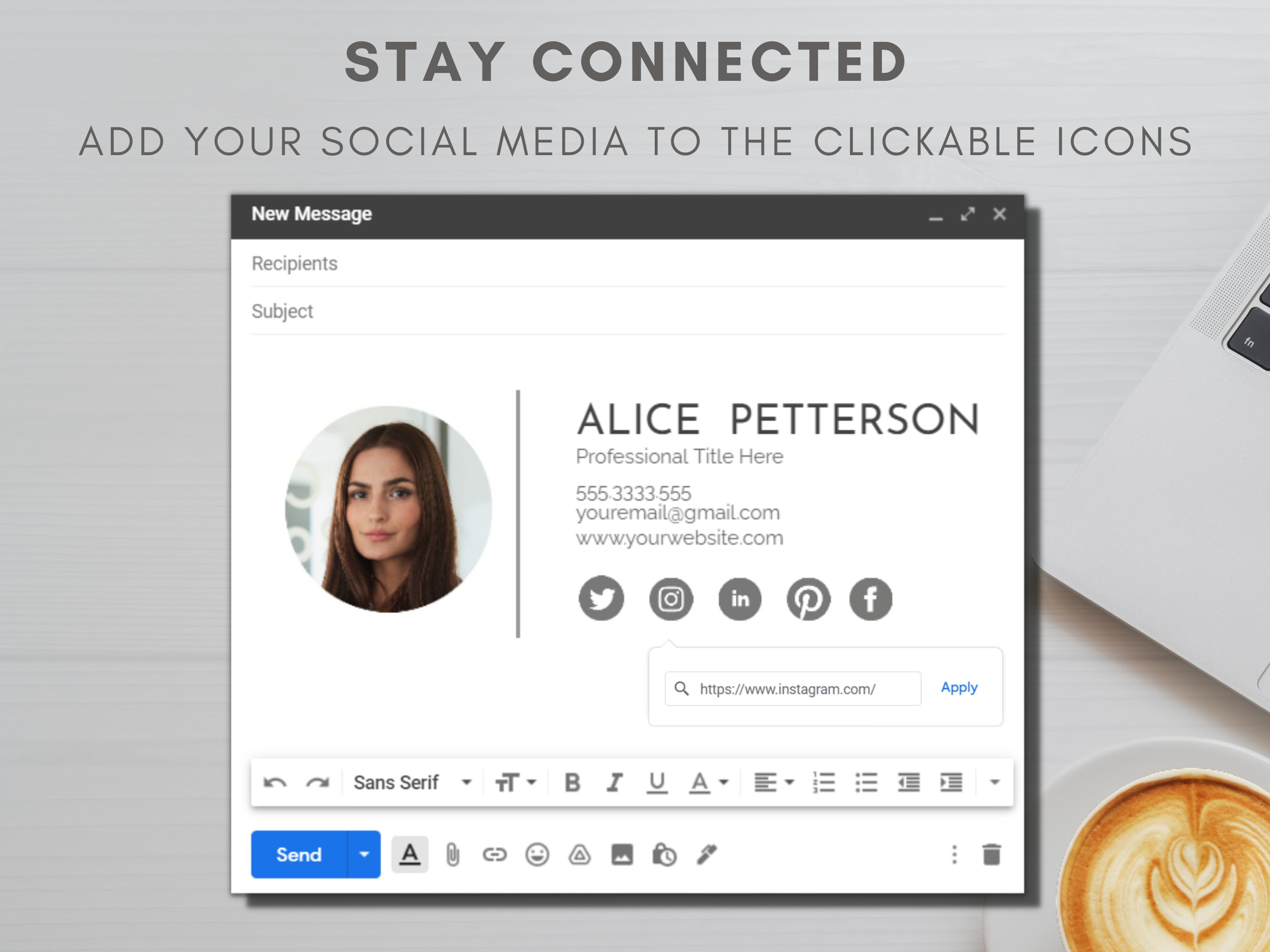 Gmail Email Signature Template | A Modern Email Signature | Custom ...
