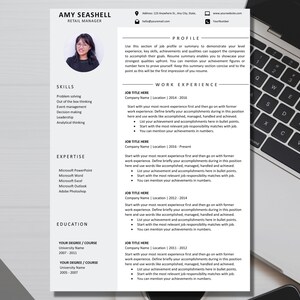 Resume Template With Photo, CV Template With Photo, Resume CV Template ...