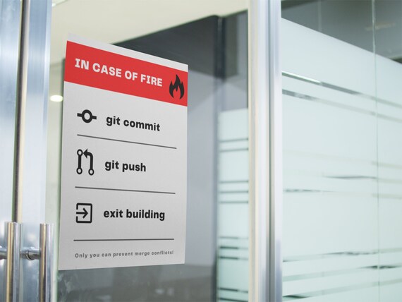 Git Poster in Case of Fire: Git Commit Git Push and Exit | Etsy