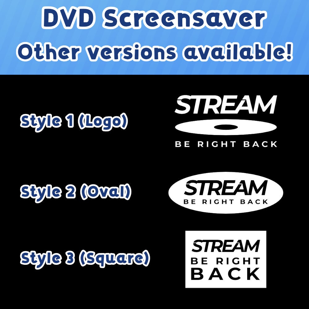 Logo DVD Screensaver Overlay: for Streaming (digital Download) Be Right ...