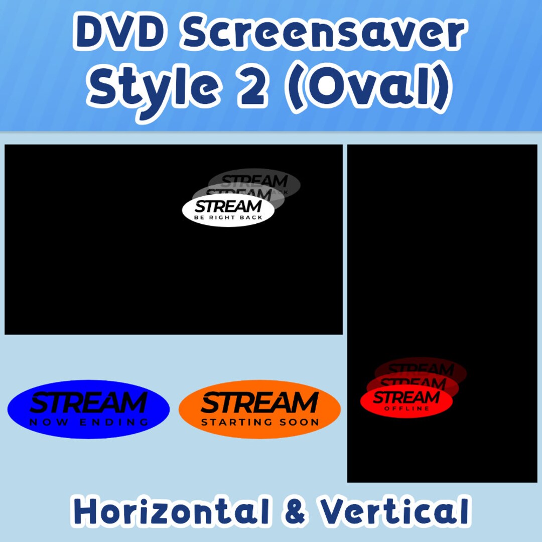 Be Right Back / Starting Soon DVD Screensaver Overlay | Black ...