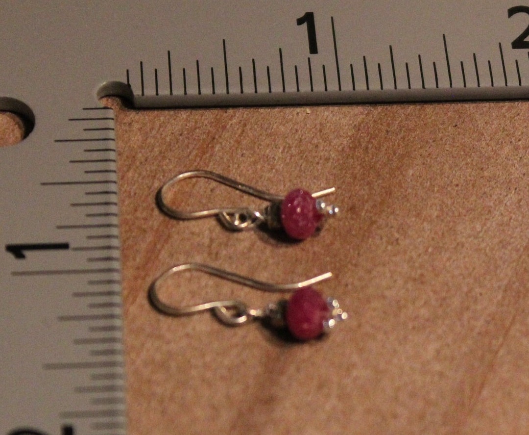 Dainty Ruby Earrings Facet-cut Genuine Ruby Gemstones 925 Sterling ...
