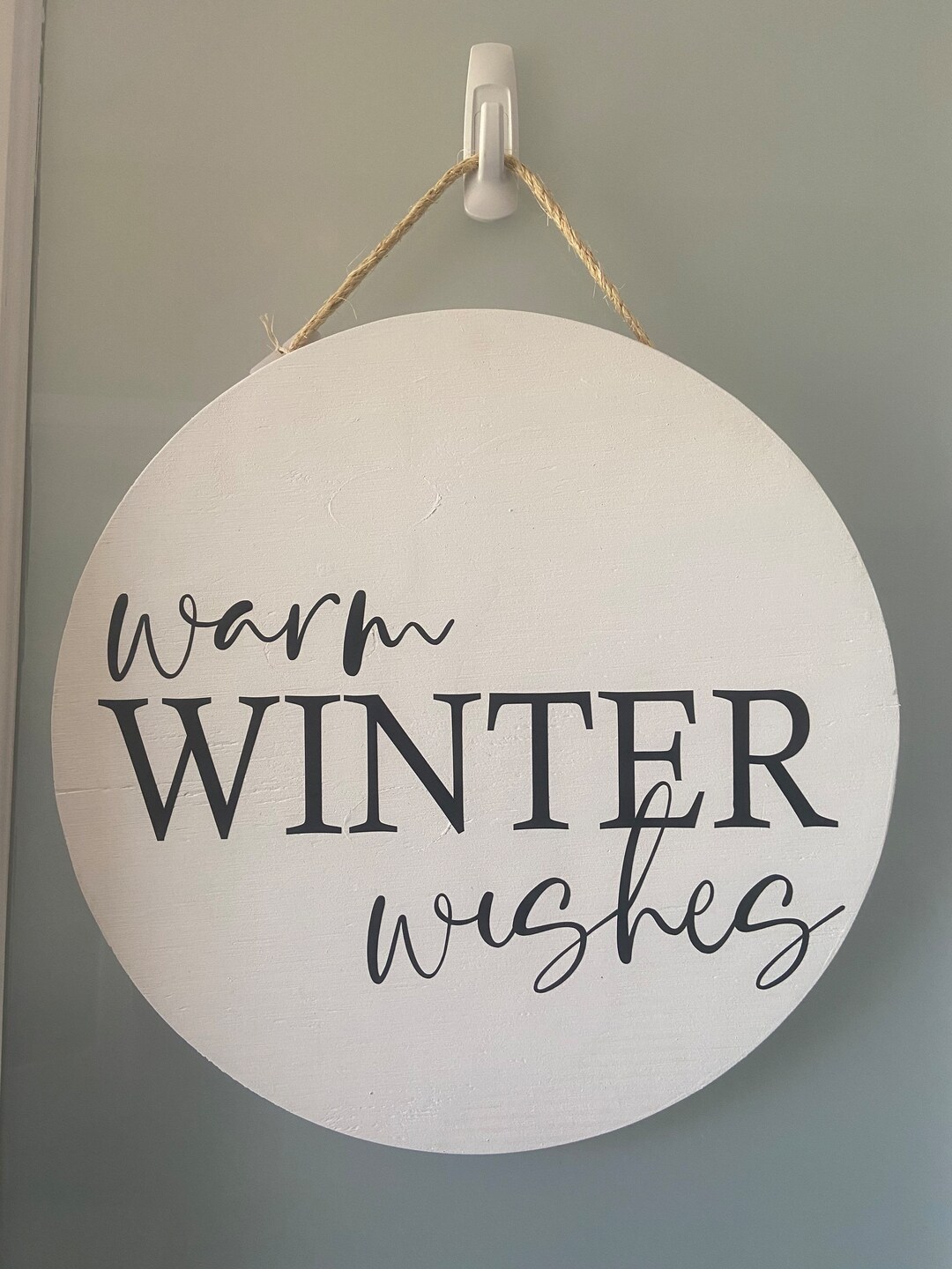 Warm Winter Wishes Door Hanger, Winter Door Hanger, Christmas Door ...