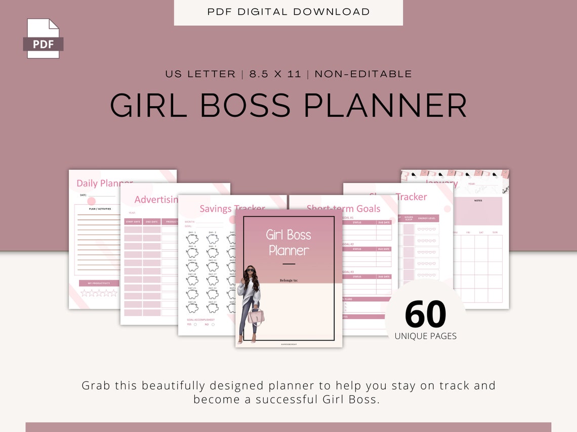 Girl Boss Planner Printable Boss Babe Planner Printable Lady - Etsy