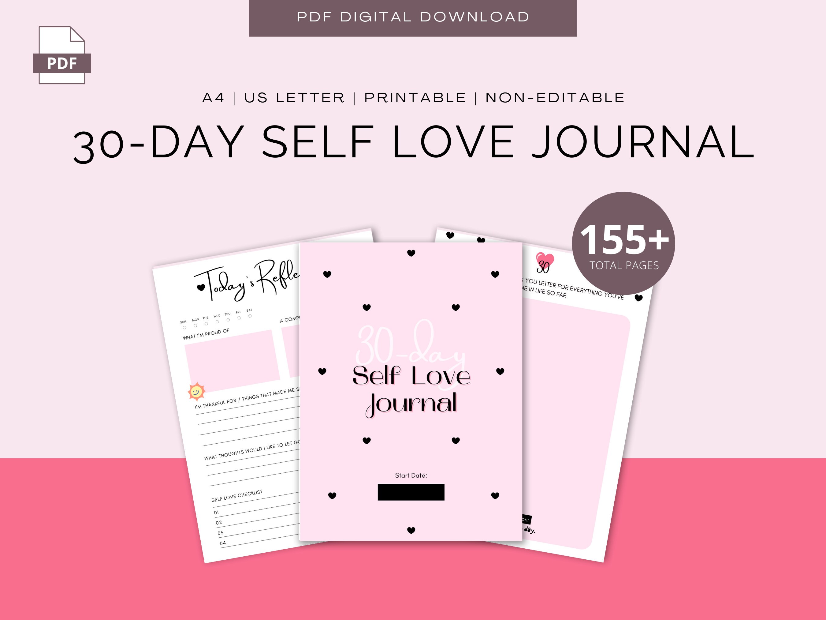 Self Love Journal Printable, 30-day Self Love Journal Prompts, Mental ...