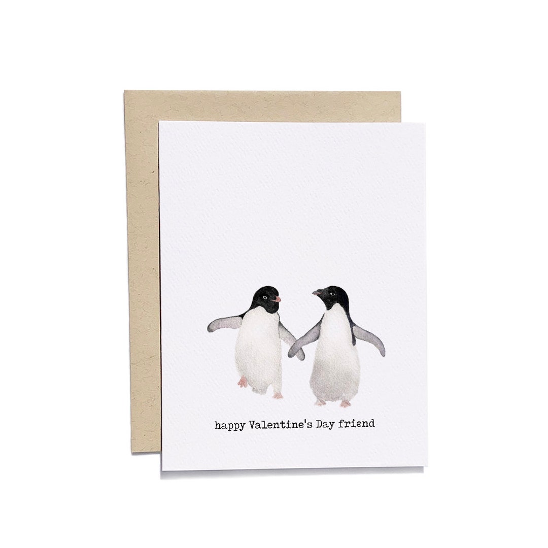 Penguin Valentine Card for Friend | Penguin Buddies Valentine Card ...