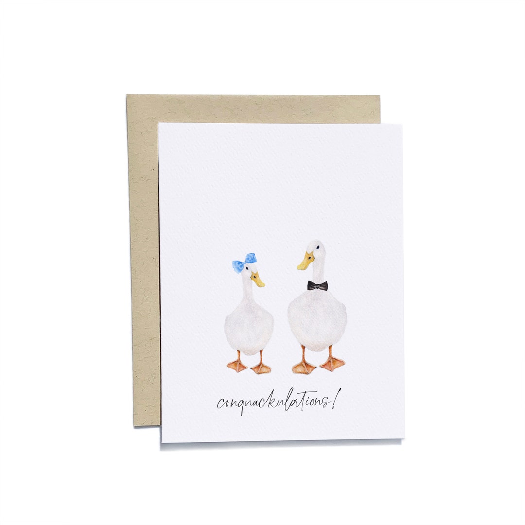 Duck "conquackulations" Wedding Card | Cute Duck Card | Cute Wedding ...