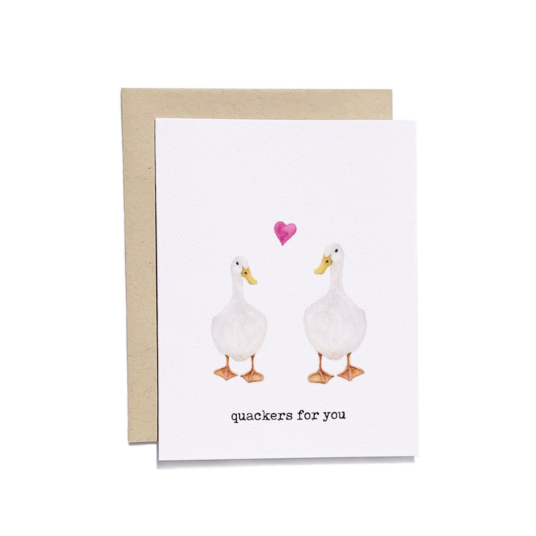 Duck "quackers for You" Valentine Card | Funny Valentine Card for ...