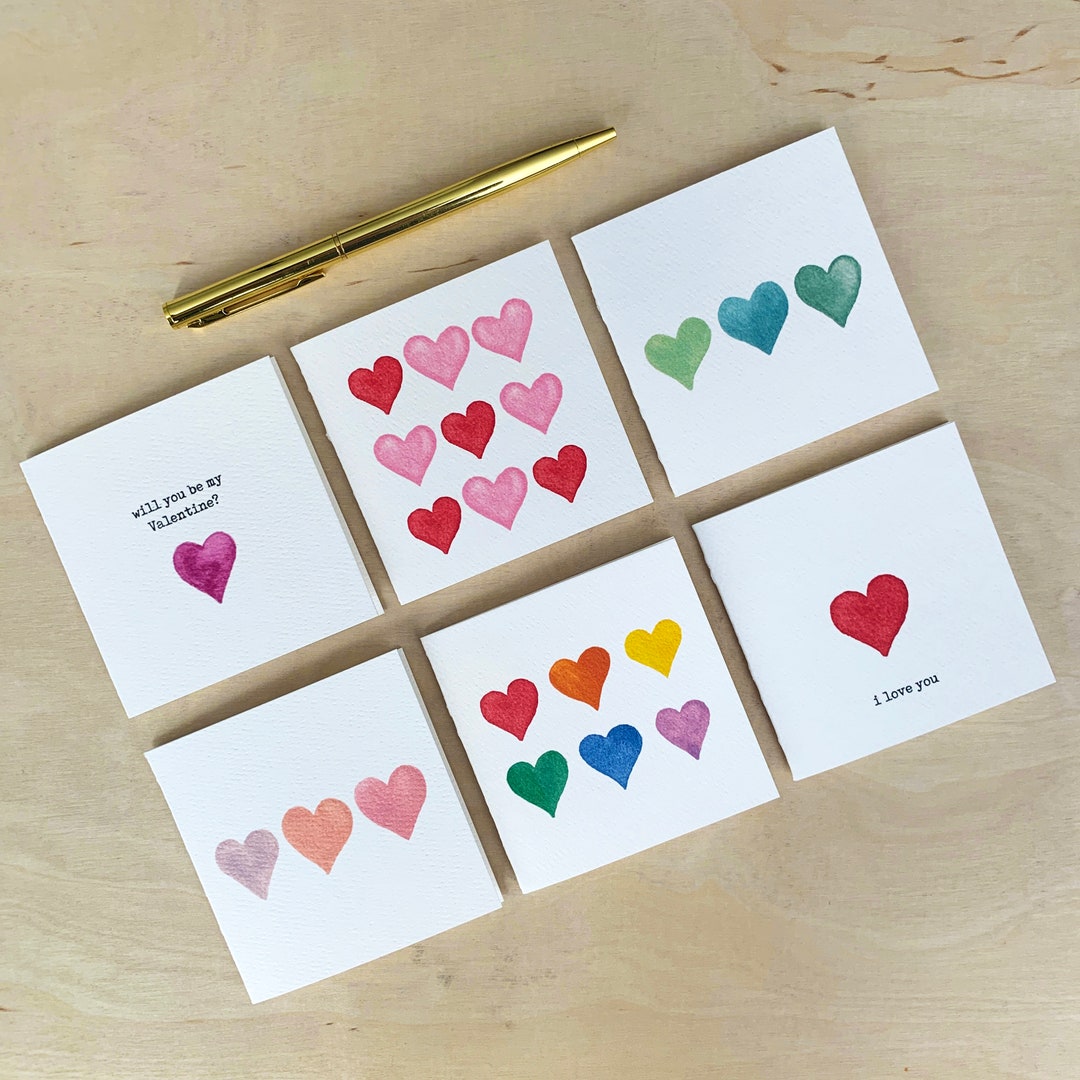MINI Valentine Cards | Blank Notecard Set | Rainbow Love Mini Card ...
