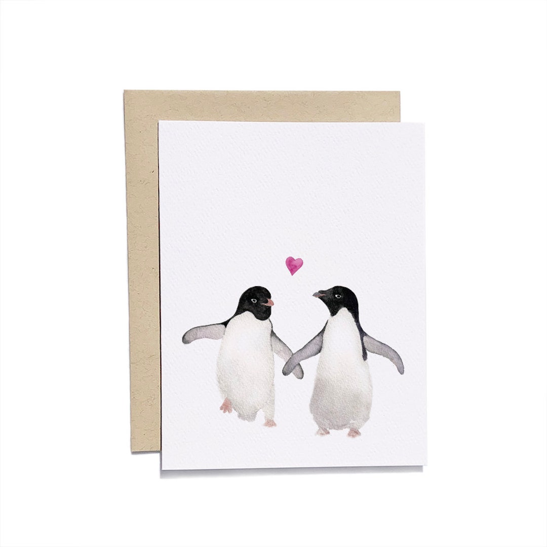 Penguin Card | Penguin Valentine Card | Penguin Anniversary Card ...